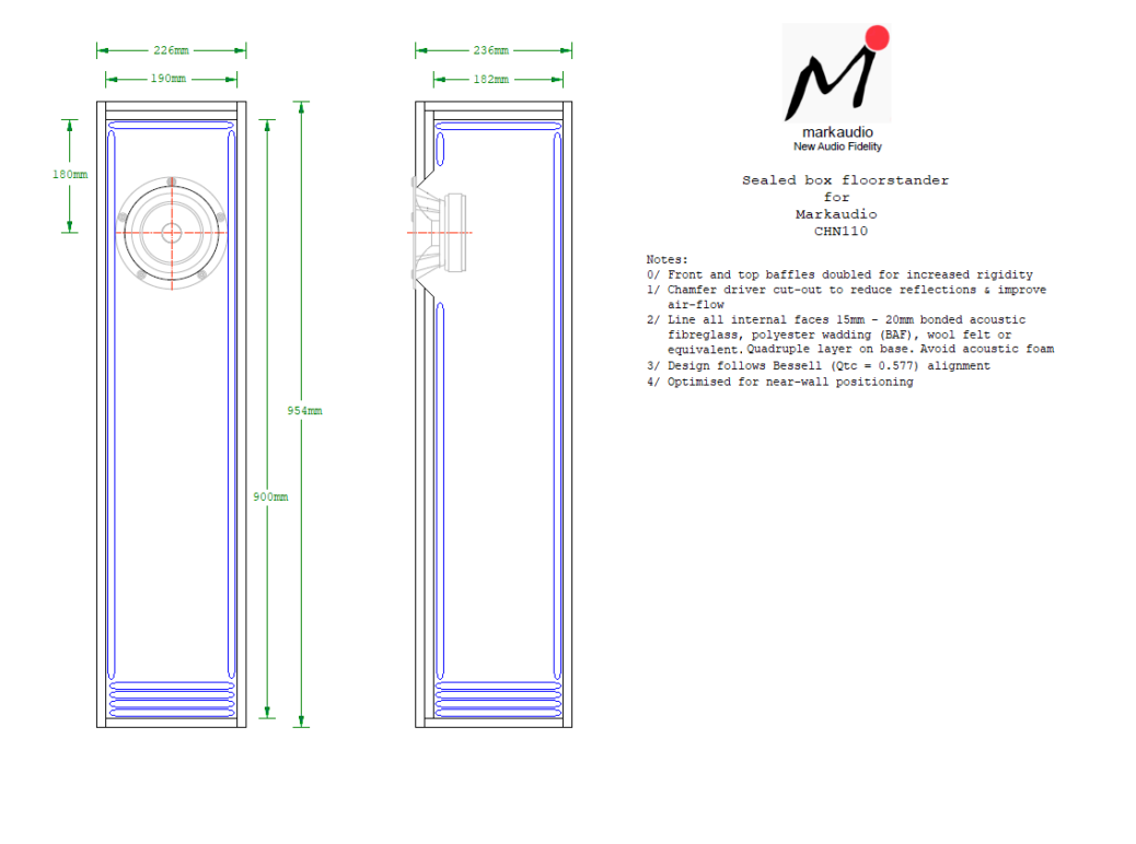 CHN110 sealed box floorstander – Markaudio